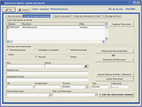 (2) Ajout des autres intervenants