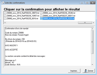 Vérification des confirmations